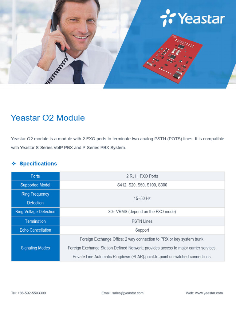 Yeastar O2 Module Datasheet en | PDF