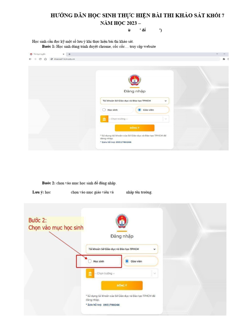 HUONG DAN HS LAM BAI THI | PDF