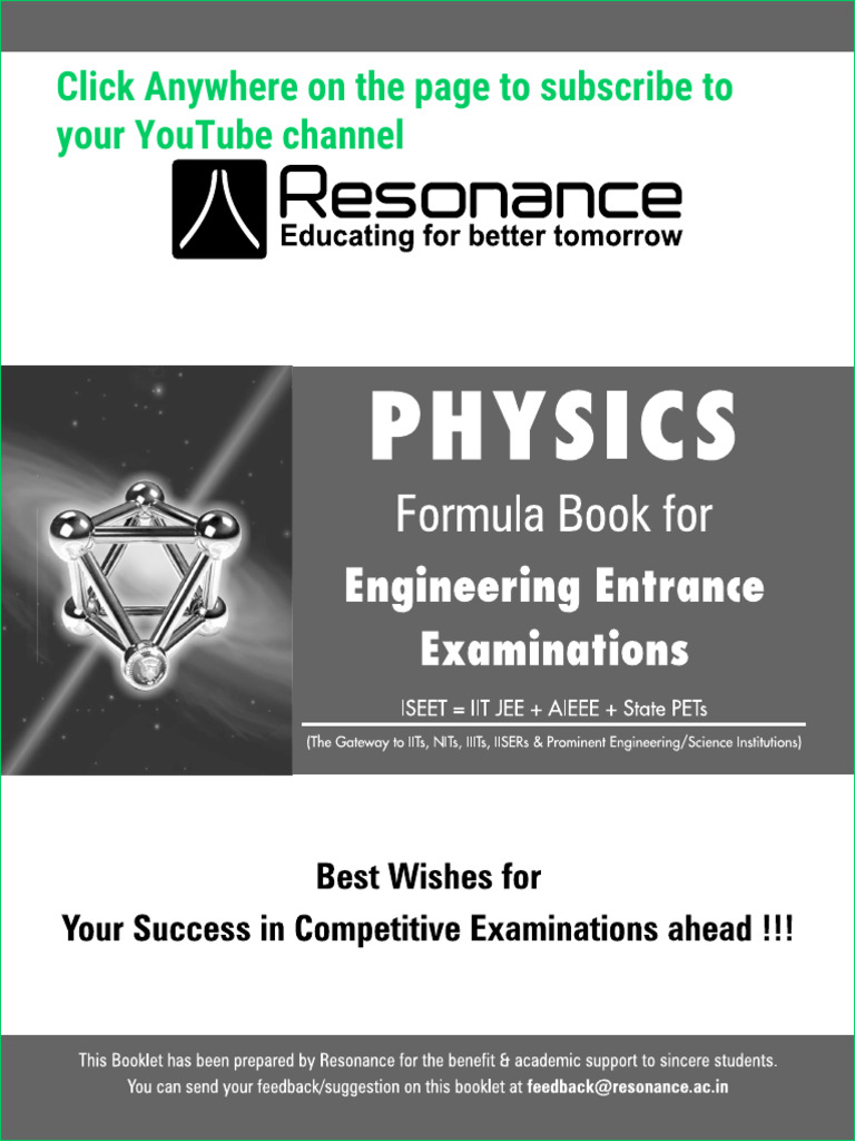 Physics Formula Booklet | PDF
