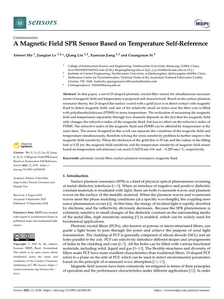 [20] MDPI_SENSORS - A magnetic field SPR sensor based on temperature self-reference | PDF ...