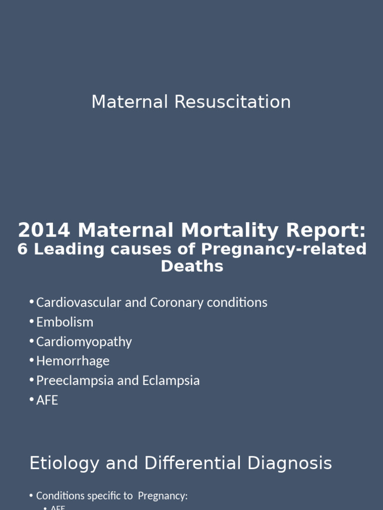 Maternal Resuscitation | PDF | Cardiopulmonary Resuscitation | Medical ...