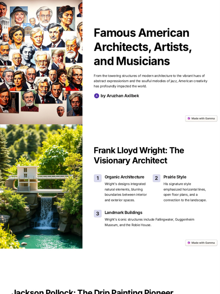 Famous American Architects Artists and Musicians | PDF | Jazz | Paintings