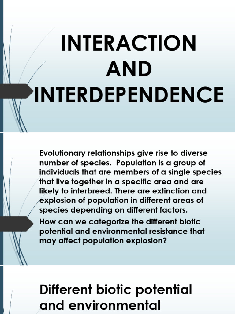 Lesson 7 Interaction and Interdependence | PDF | Ecosystem | Reproduction