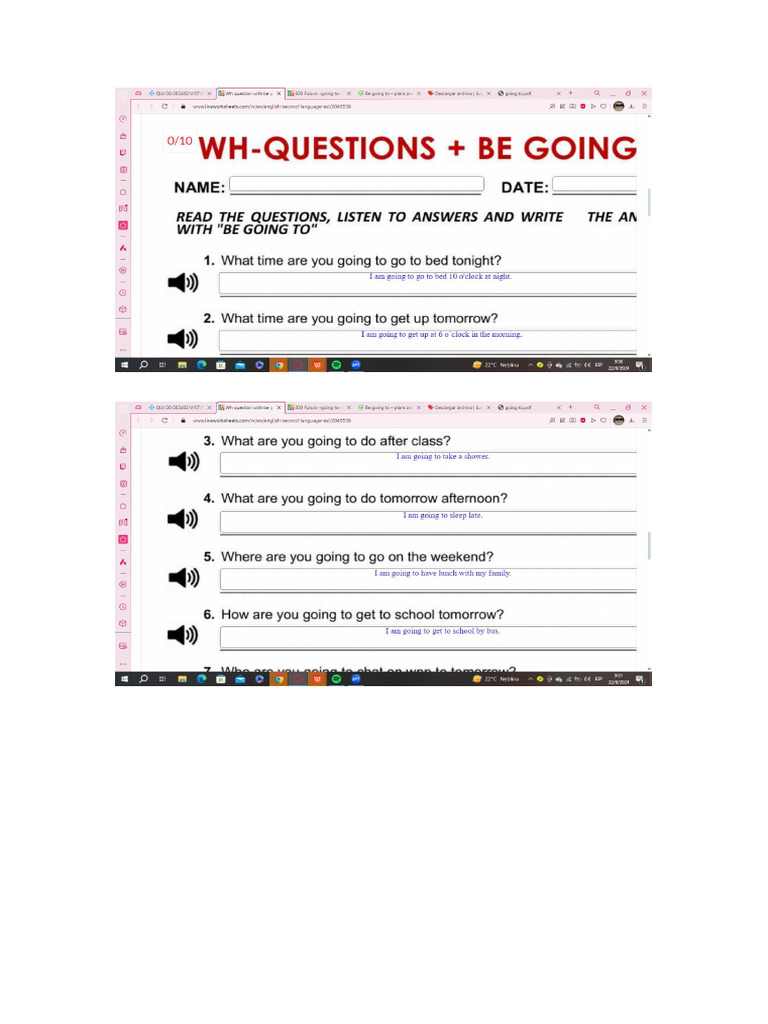 WH Questions Going To | PDF