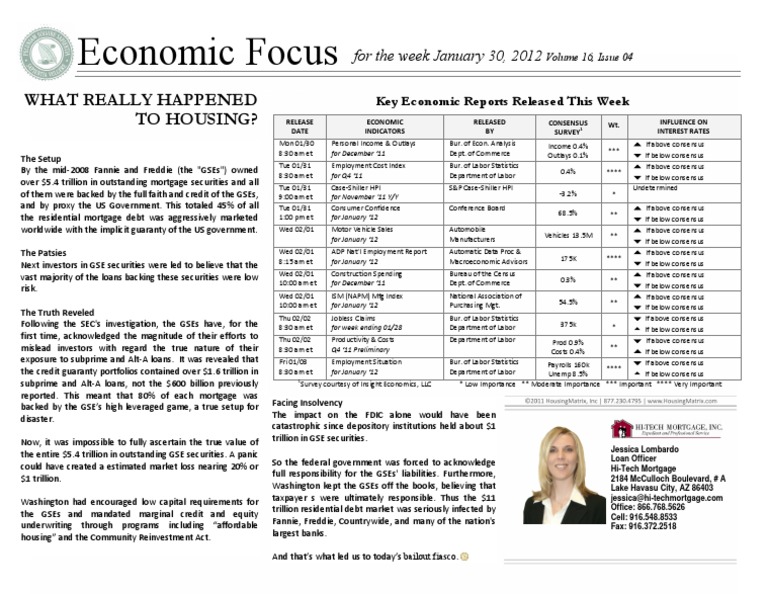 Economic Focus January 30, 2012 | PDF | Government Sponsored Enterprise ...
