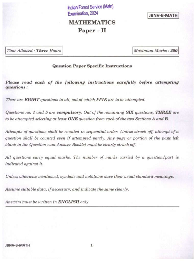 QP-IFSM-24-MATHEMATICS-PAPER-II-021224 | PDF