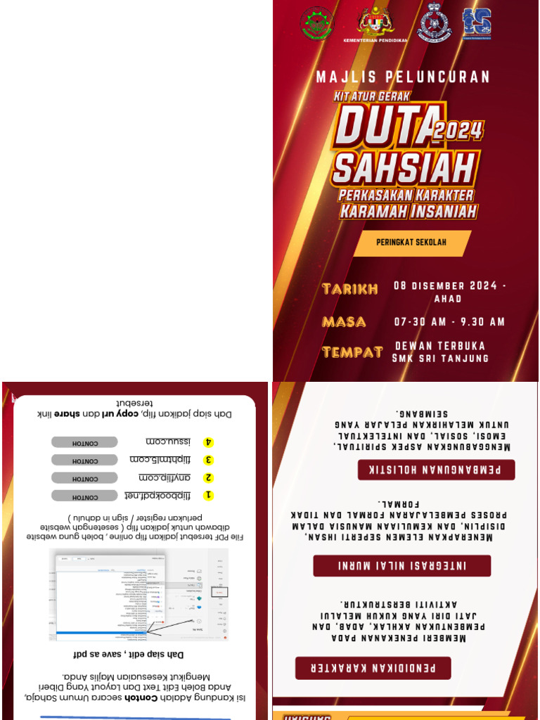 Template Buku Program Duta Sahsiah 2024 - Free Download (Cikgugrafik) (1) - Booklet | PDF