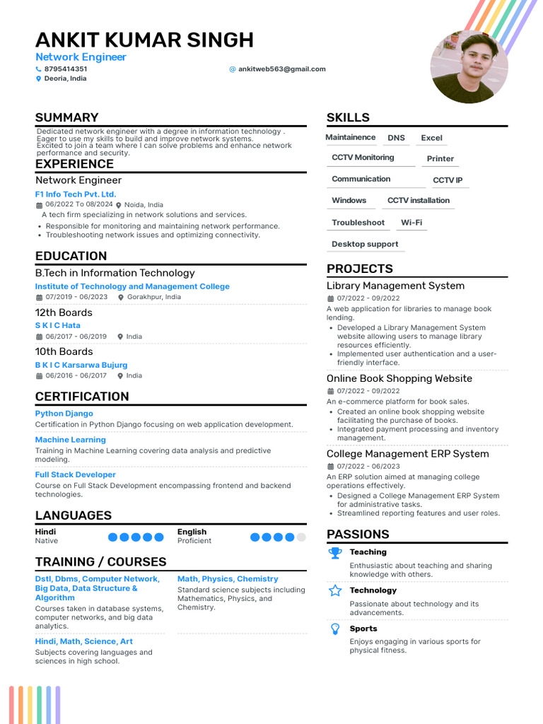 Ankit cctv resume | PDF | Computer Network | Databases