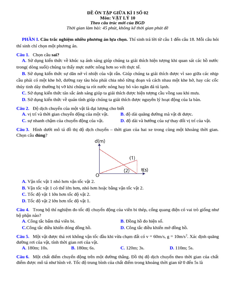 Đề 2 - GK1 - VL10 - Cấu Trúc Mới | PDF