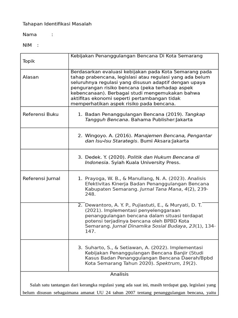 1. Tahapan Identifikasi Masalah (1) | PDF