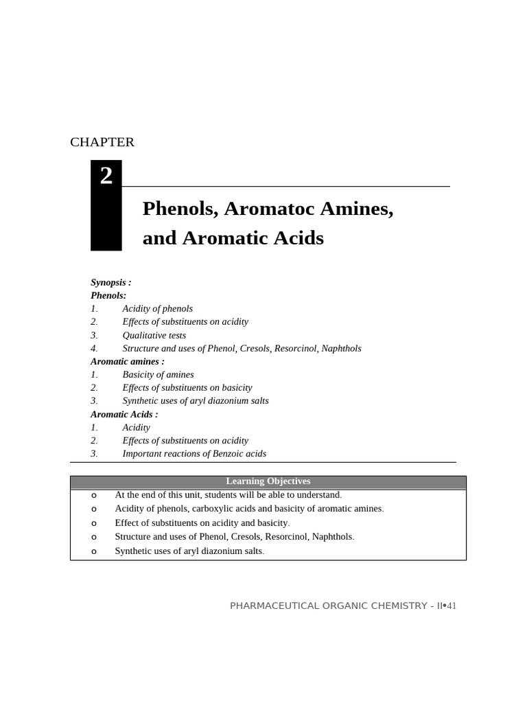 Phenols and Aromatic Compounds Overview | PDF | Amine | Ester