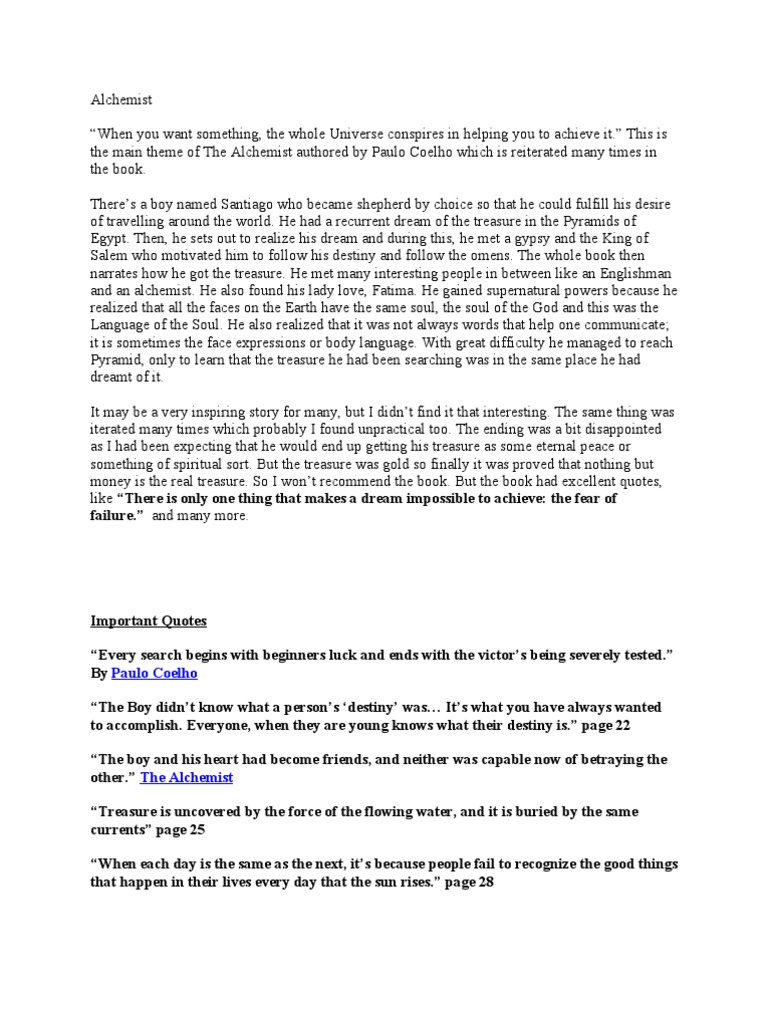 Alchemist | PDF | Philosophy | Religion & Spirituality