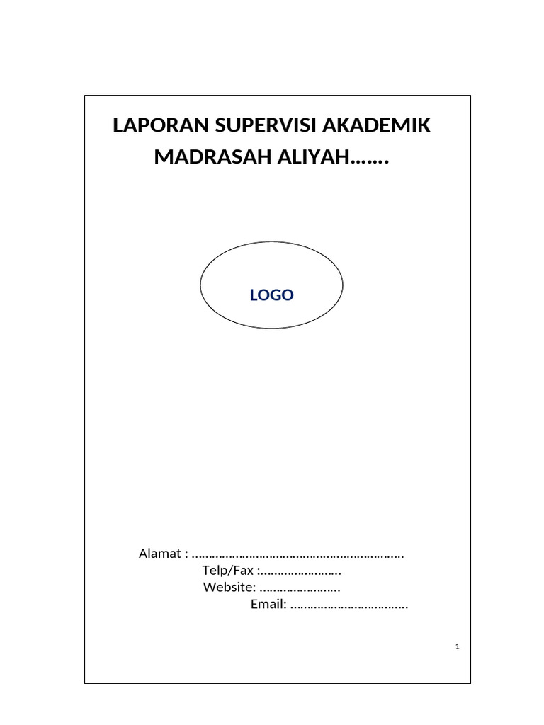 TEMPLATE-LAPORAN SUPERVISI AKADEMIK Madrasah | PDF