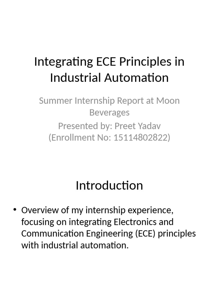 Internship Report Presentation | PDF | Programmable Logic Controller | Automation