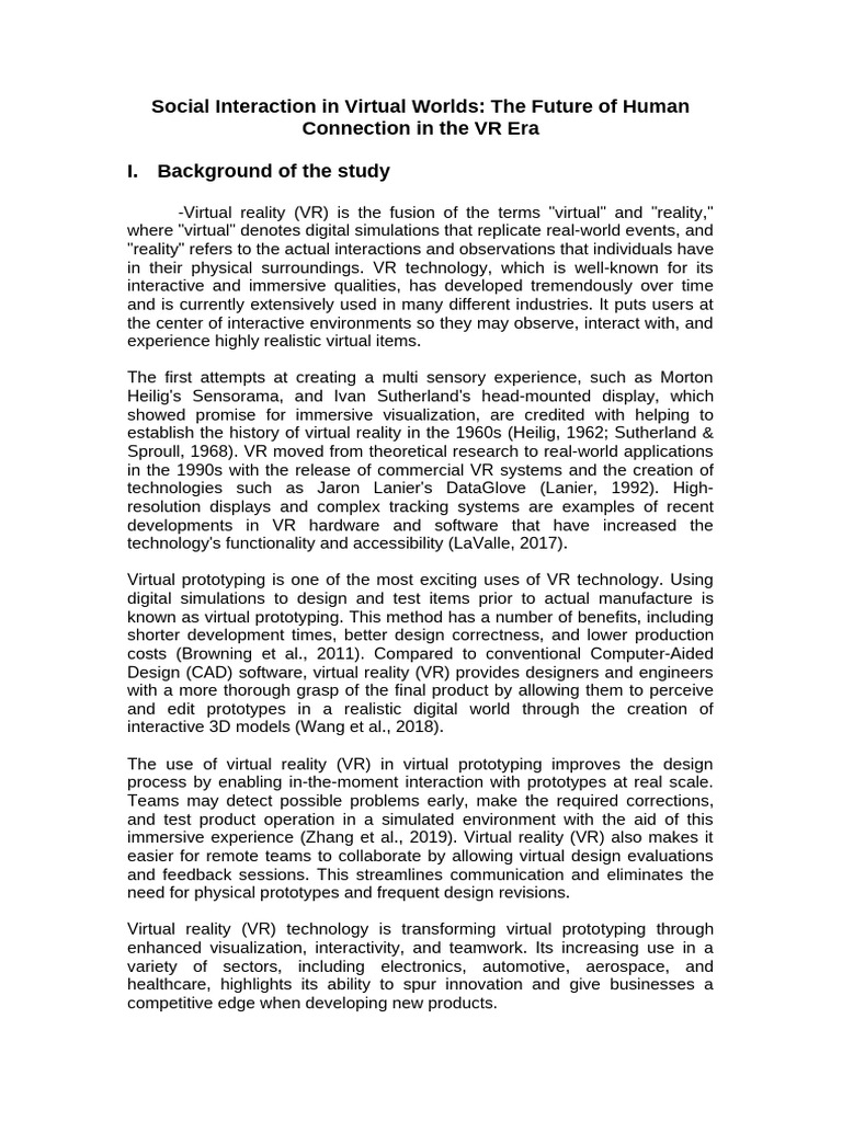 Social Interaction in Virtual Worlds | PDF | Virtual Reality | Computing