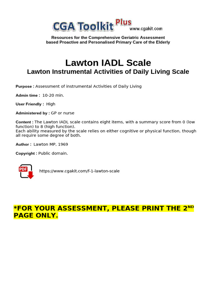 Lawton Scale | PDF