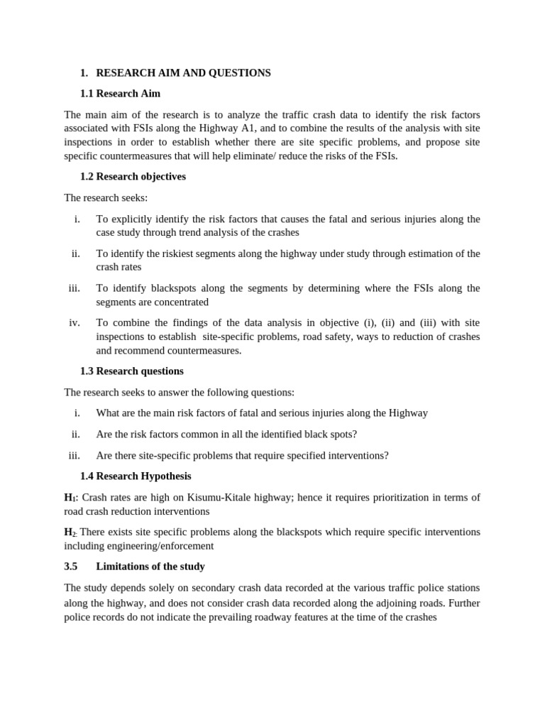 Research Aim and Questions | PDF