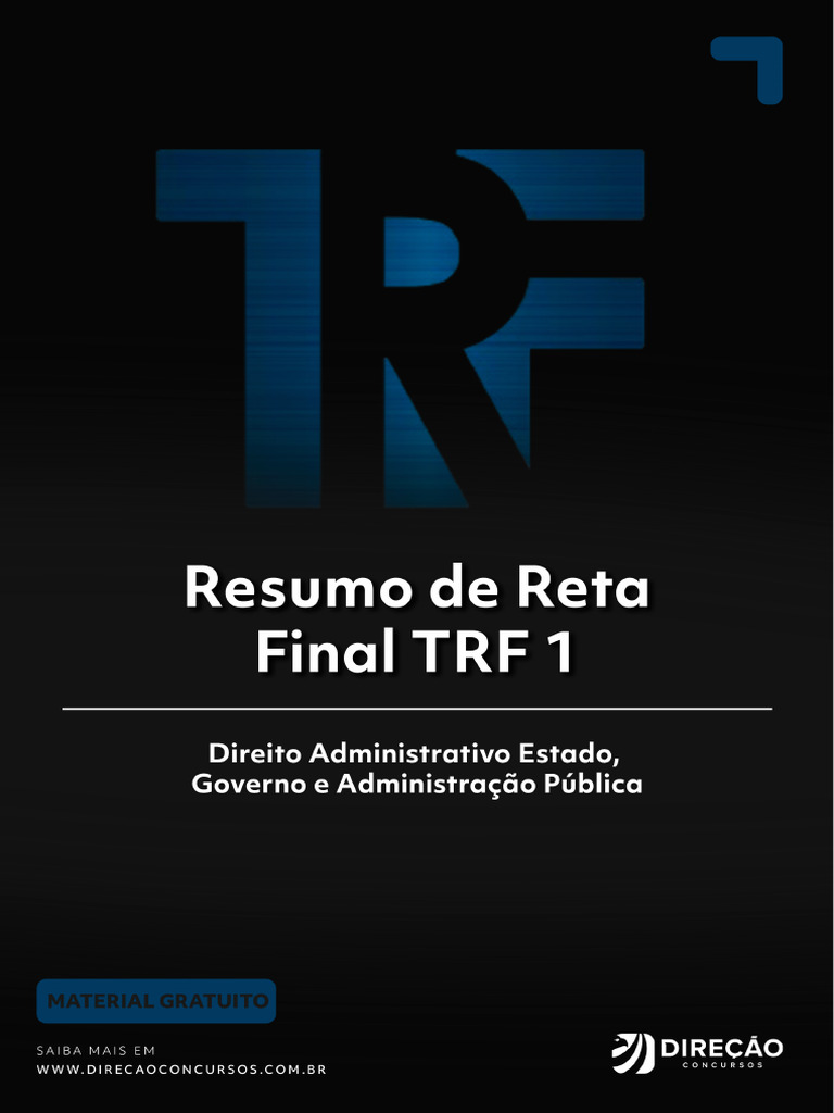 Resumo de Reta Final TRF 1 Direito Administrativo Estado Governo e Administracao Publica | PDF ...