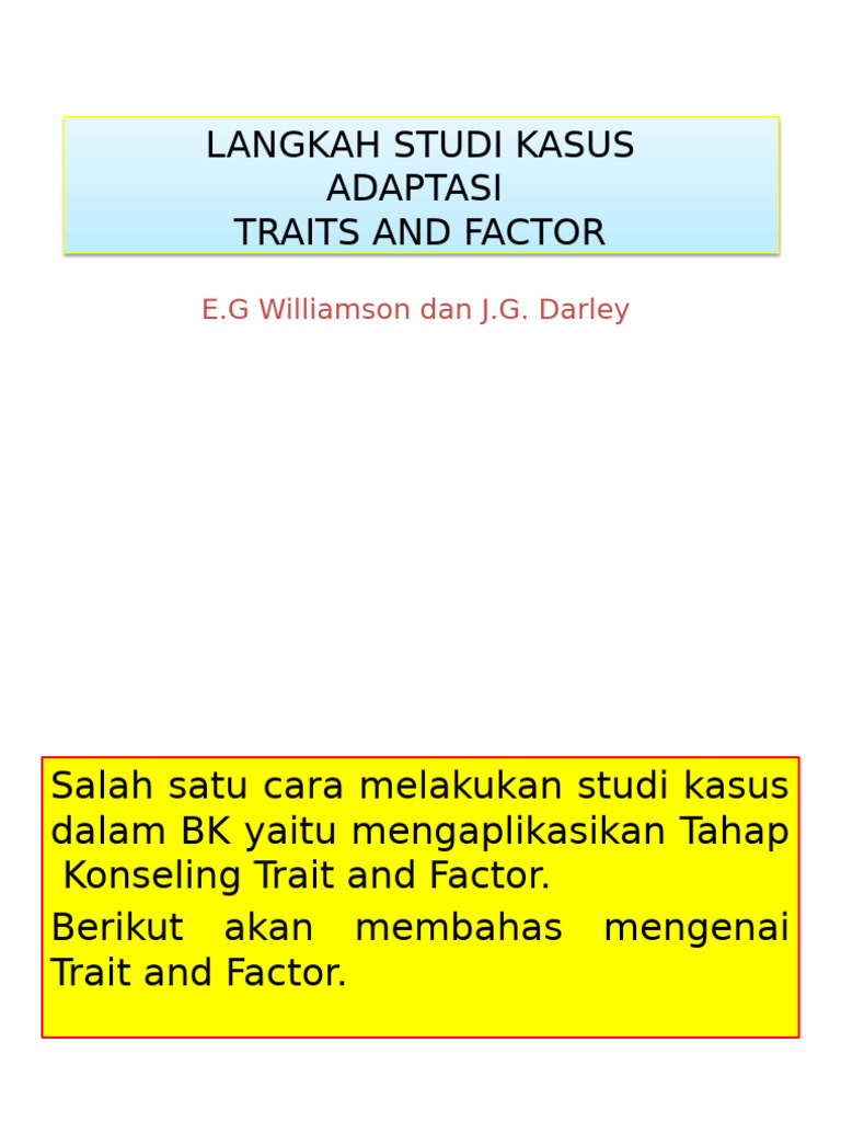 Trait And Factor Pdf