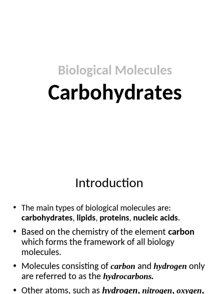 Lecture 6 - The Biological Molecules Carbohydrates | PDF ...