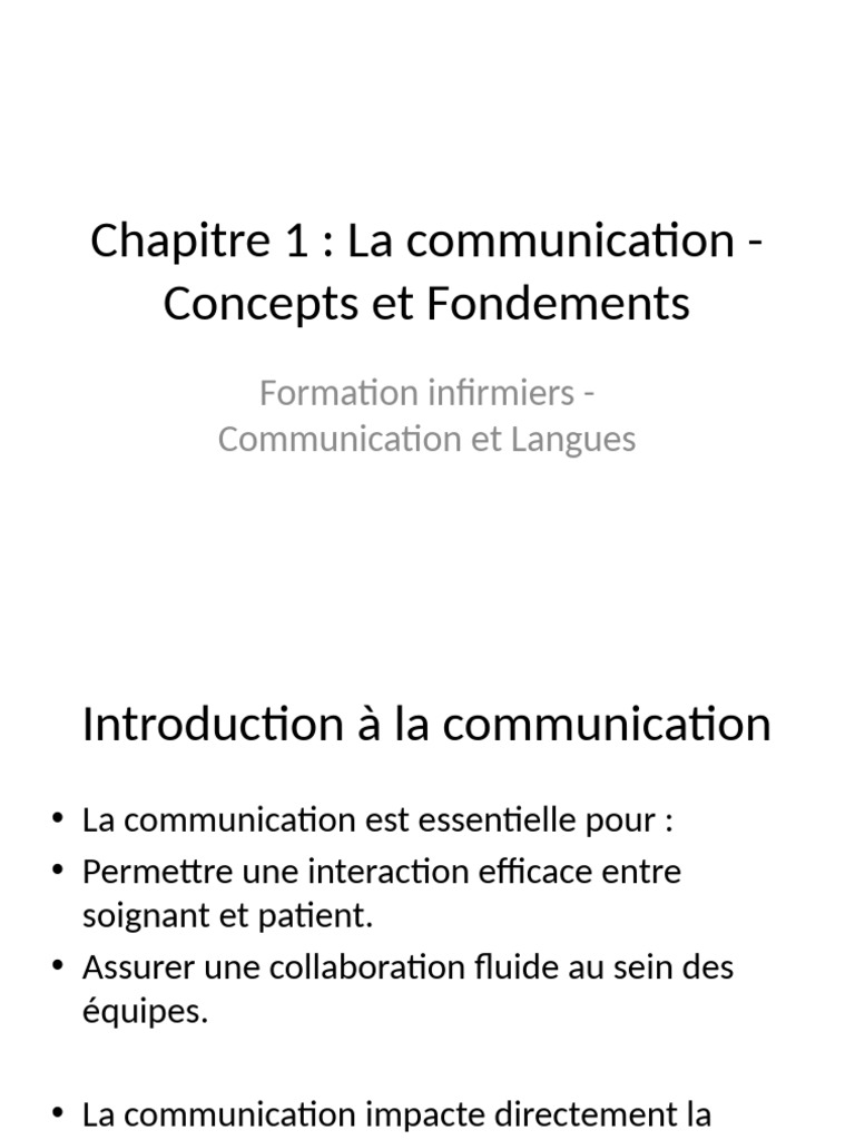 Chapitre 1 Communication Fondements | PDF