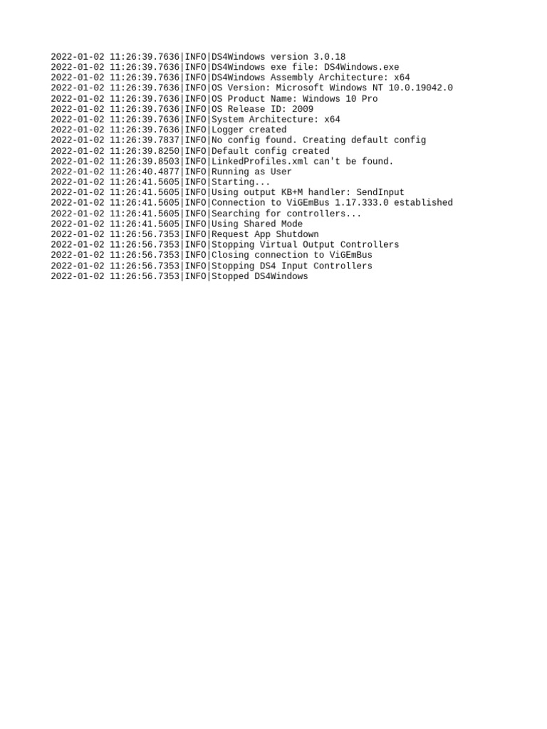 Ds4windows Log | PDF