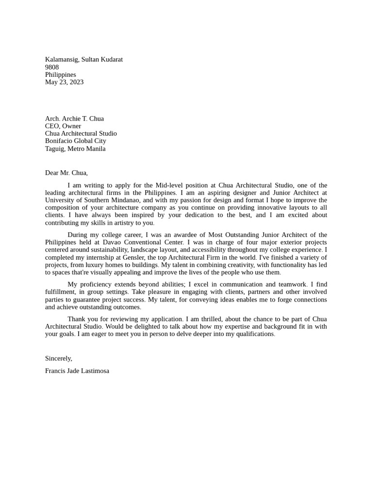 Application Letter Yawa | PDF