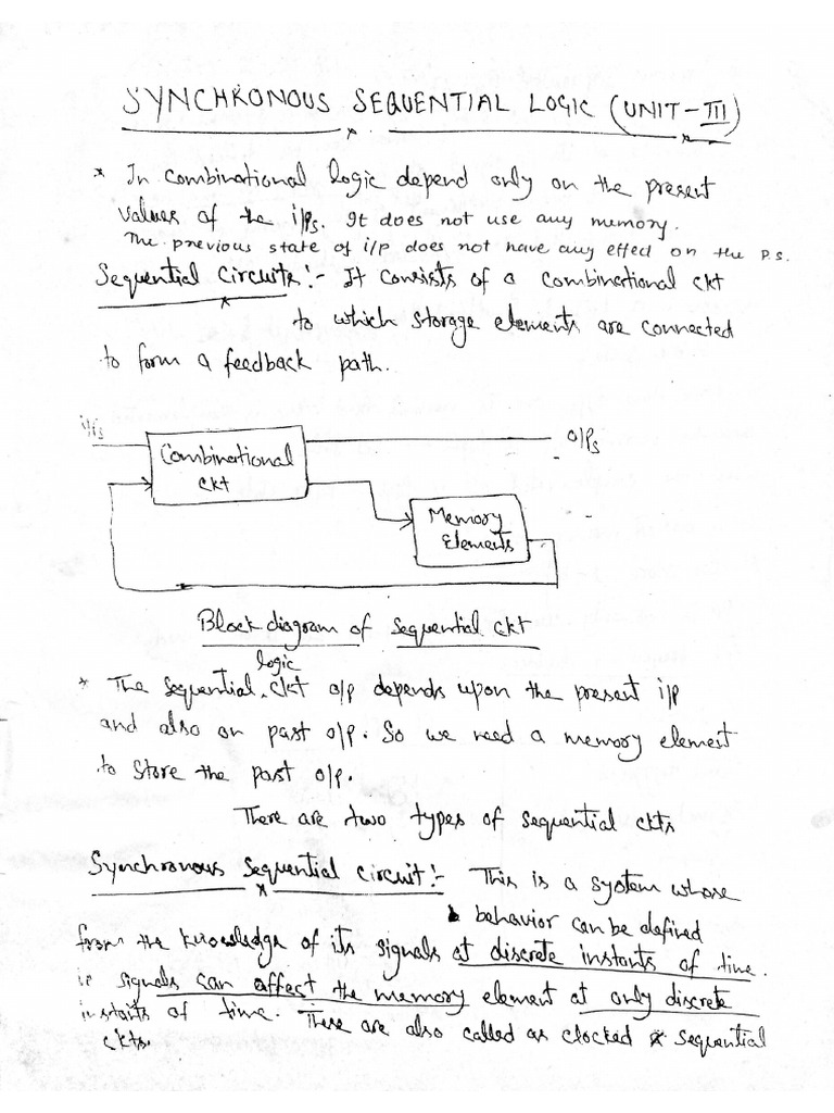 Synchronous Sequential Circuits Digital Electronics | PDF