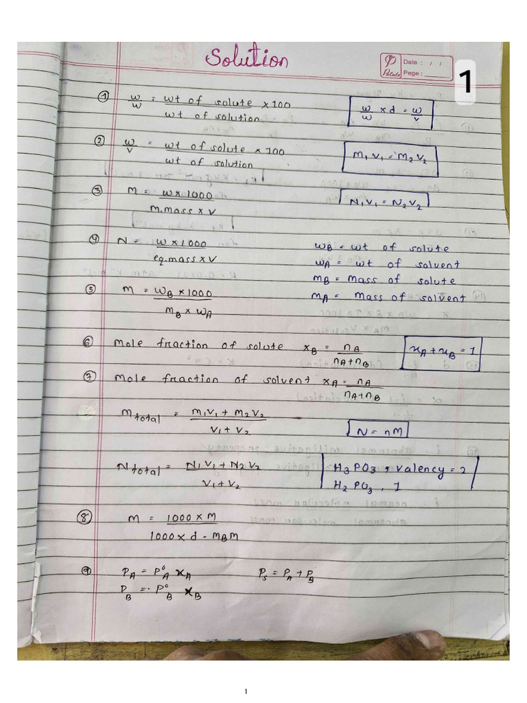 Solution Kinetics Numericals | PDF