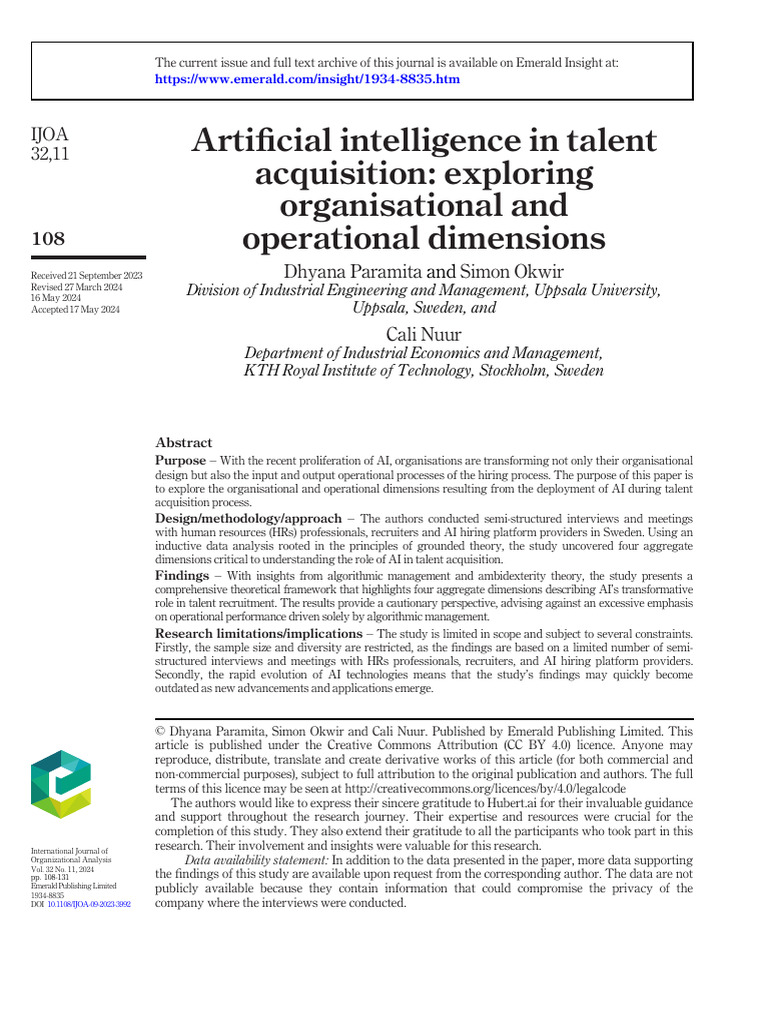 AI's Impact on Talent Acquisition Processes | PDF | Artificial ...