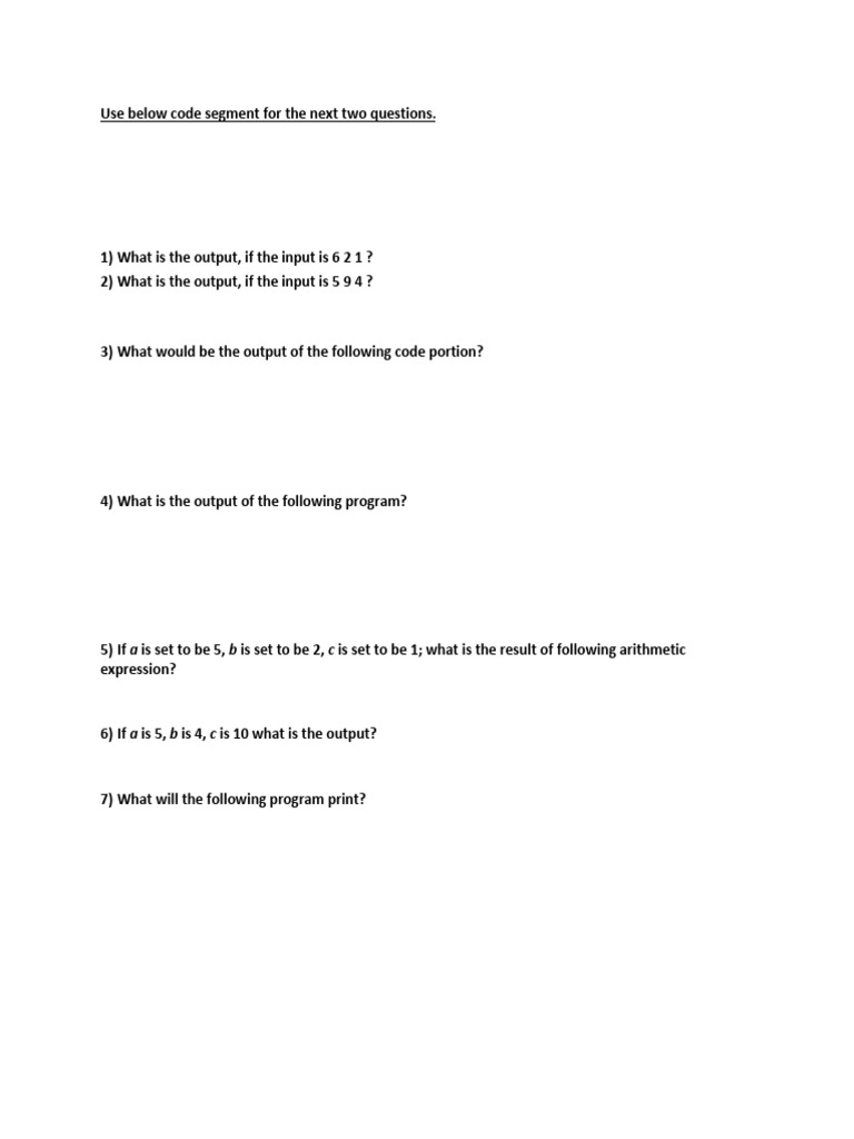 Programming Output Challenges | PDF