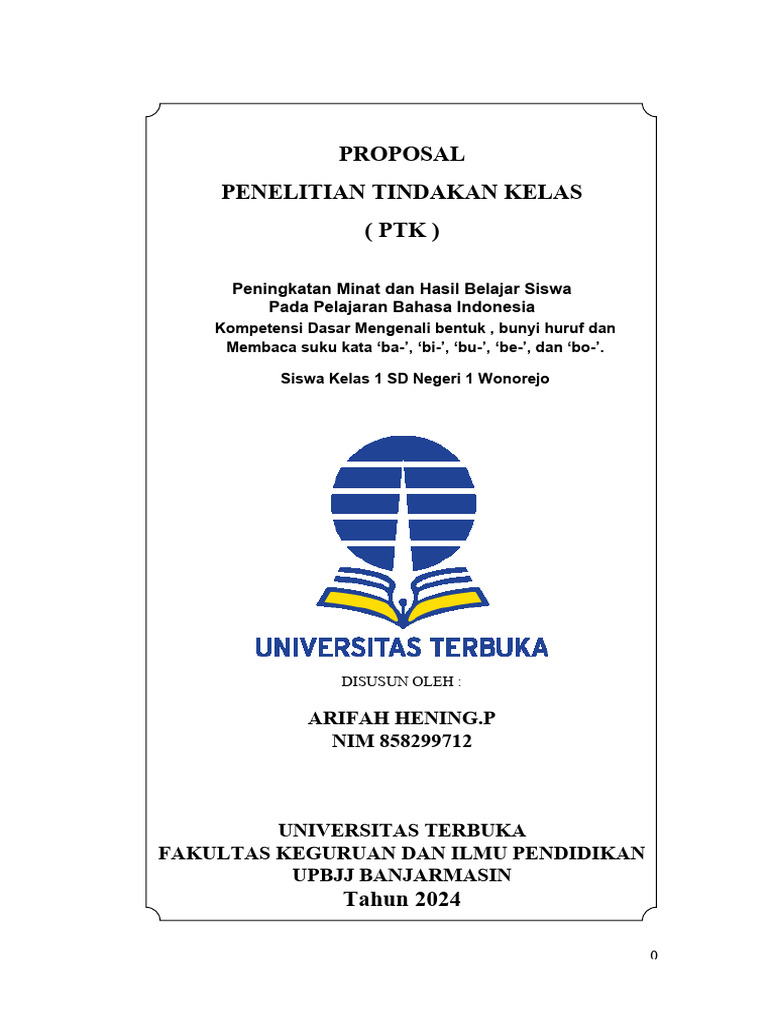 PROPOSAL PTK HENING BAHASA INDONESIA | PDF