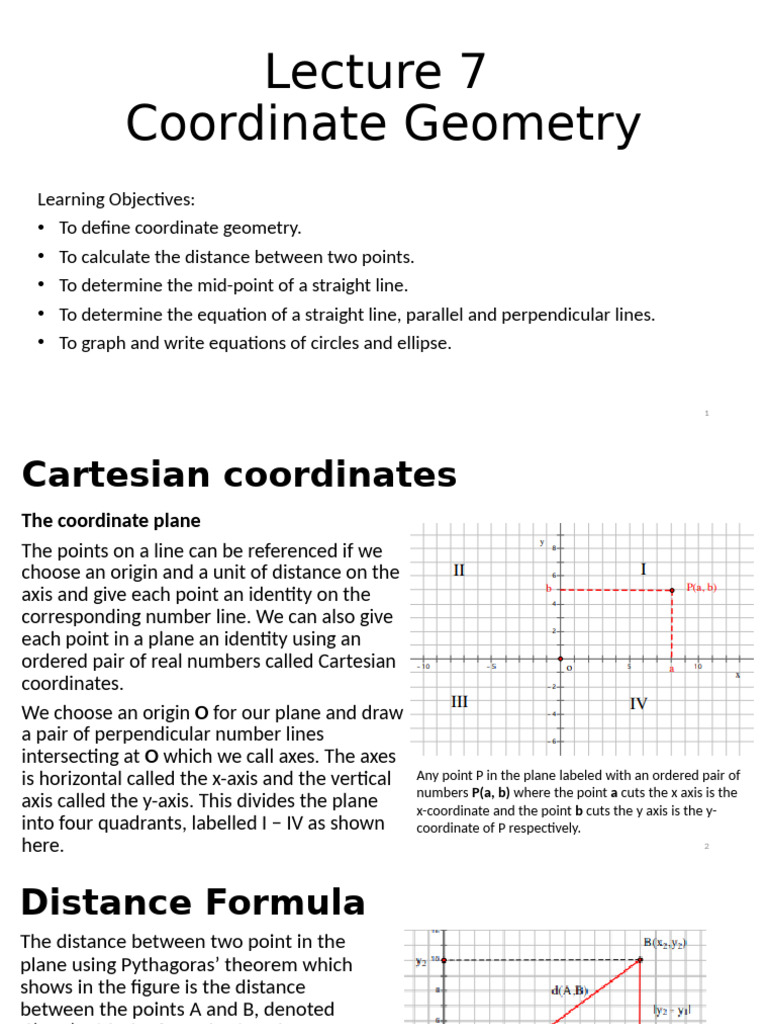Coordinate Geometry Concepts Explained | PDF | Cartesian Coordinate ...