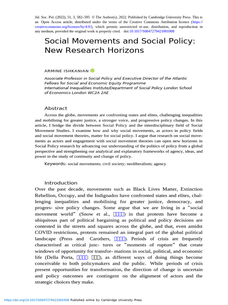 Social Movements Impacting Policy Change | PDF | Policy | Civil Society