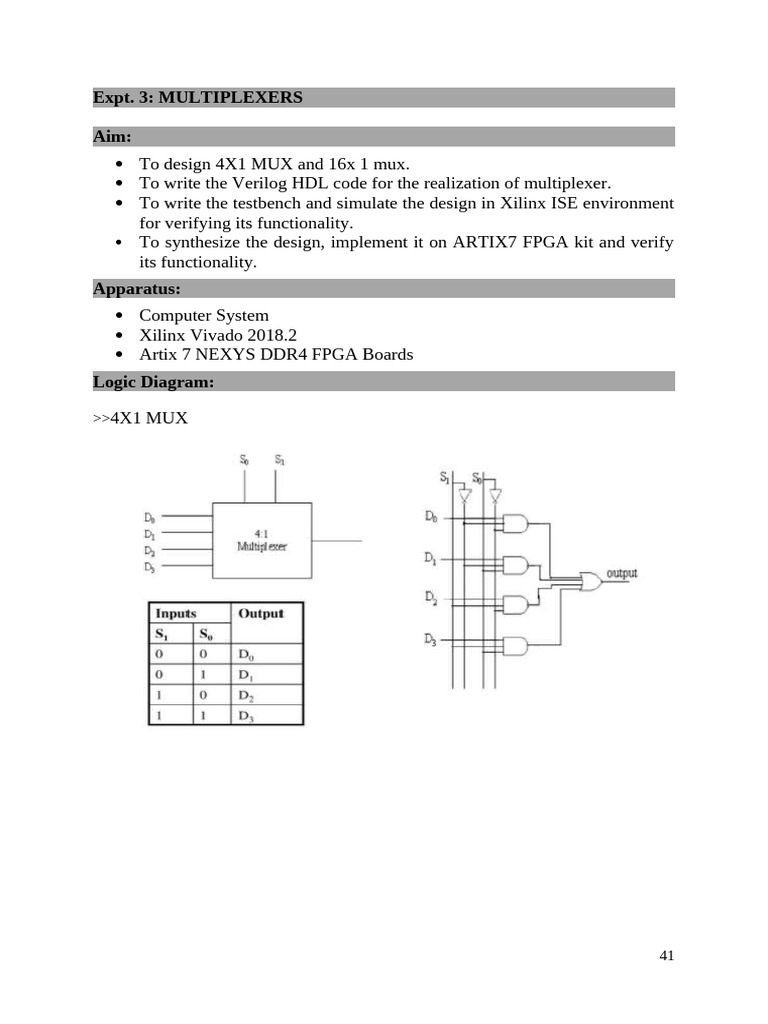3.Multiplexers | PDF | Hardware Description Language | Field Programmable Gate Array