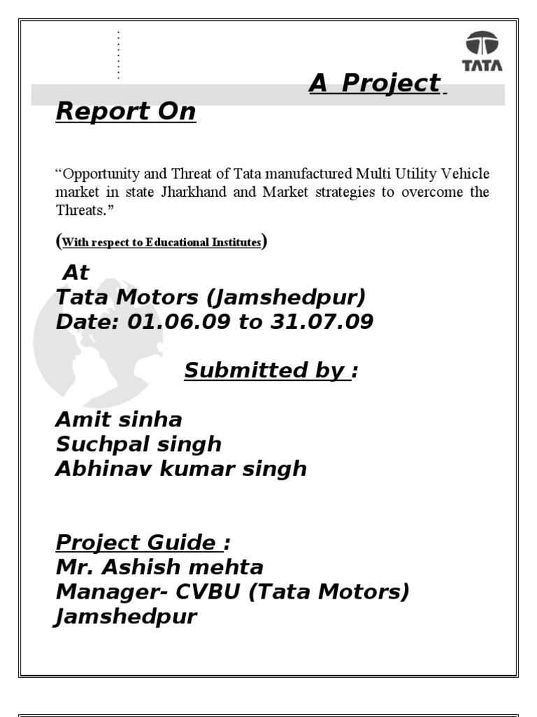 Tata MUV Market Report | PDF | Vehicles | Motor Vehicle