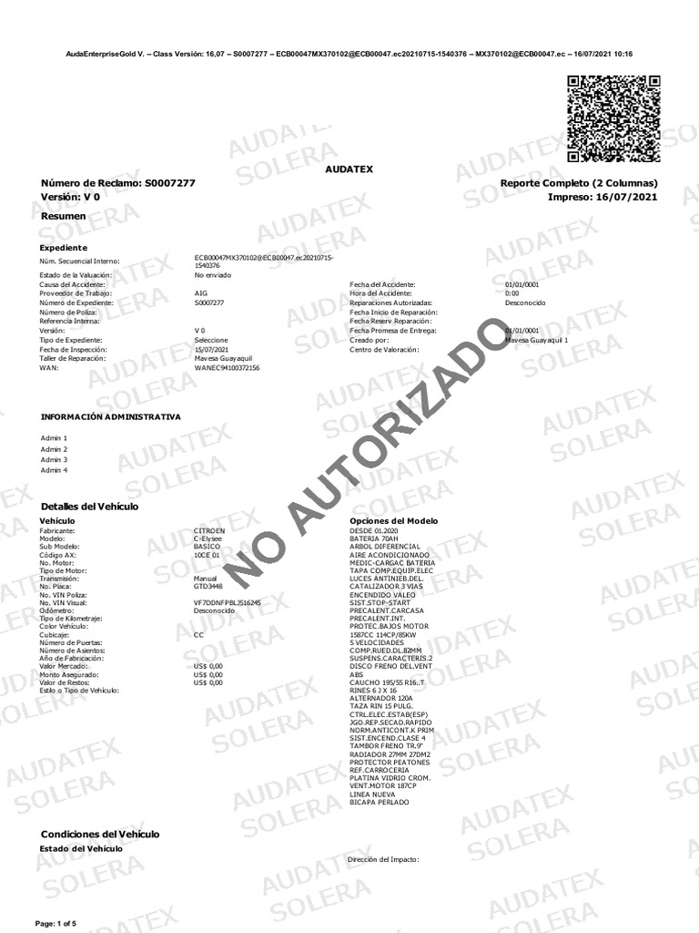 GTD3448 Audatex | PDF | Tecnología de vehículos | Bienes manufacturados