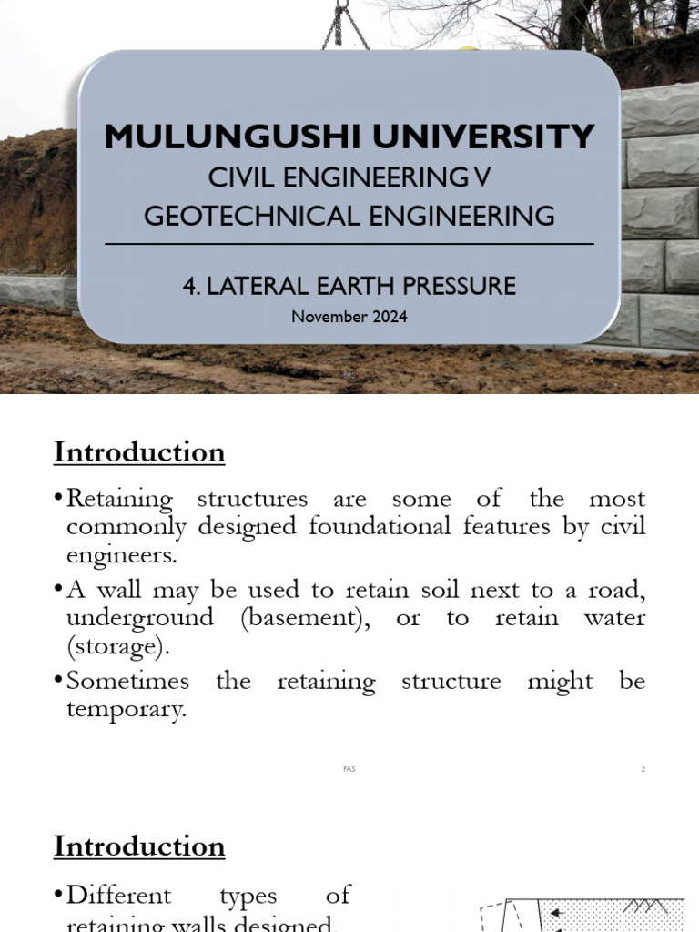 Lateral Earth Pressure | PDF | Soil Science | Solid Mechanics
