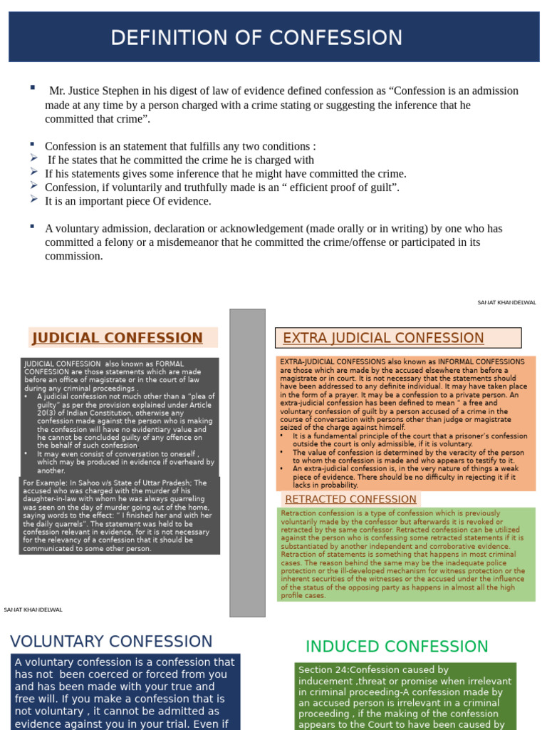 Understanding Types of Confessions in Law | PDF | Confession (Law ...