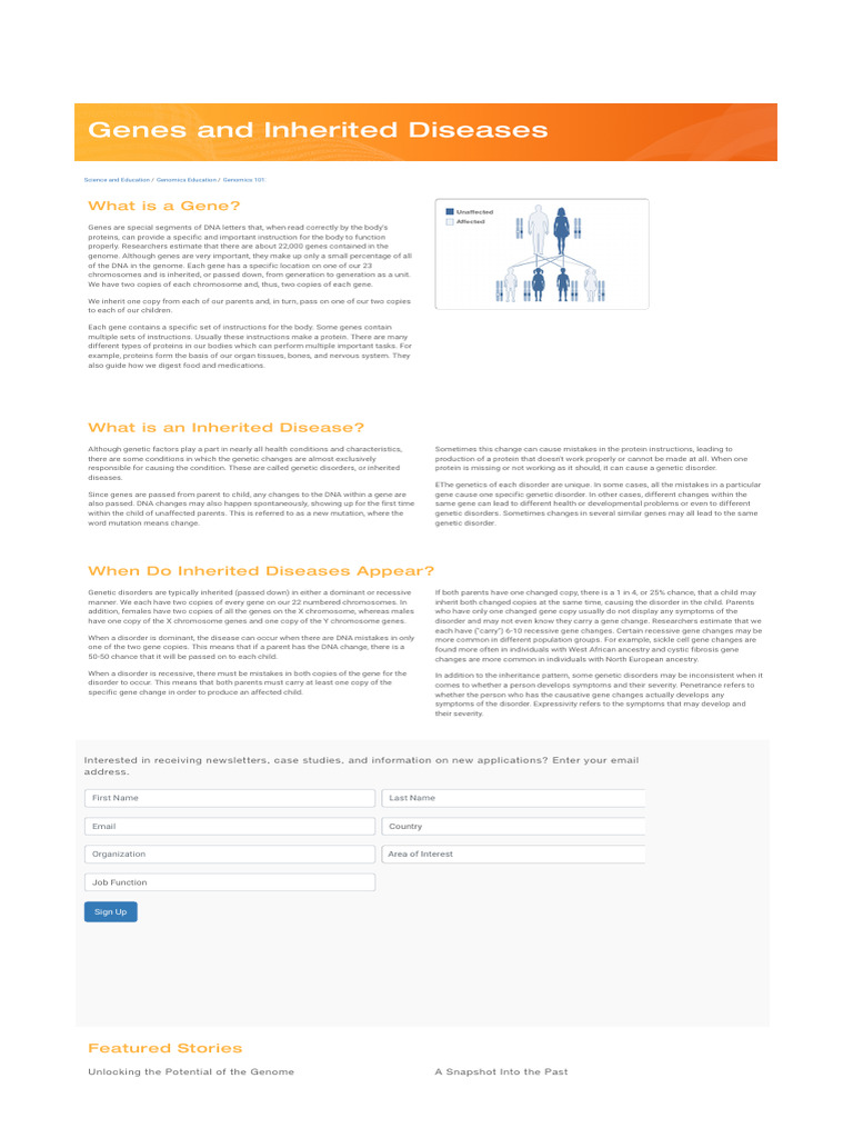 Genes Inherited Diseases - HTML | PDF | Genetic Disorder | Gene