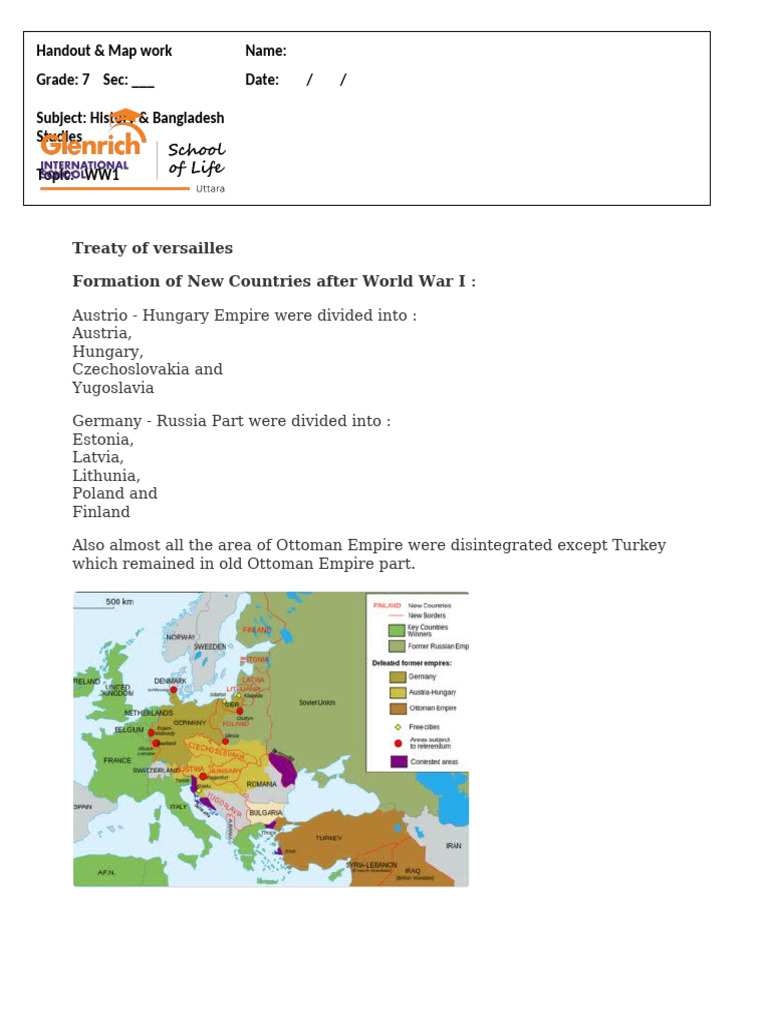 Map-Treaty of versailles (2) | PDF