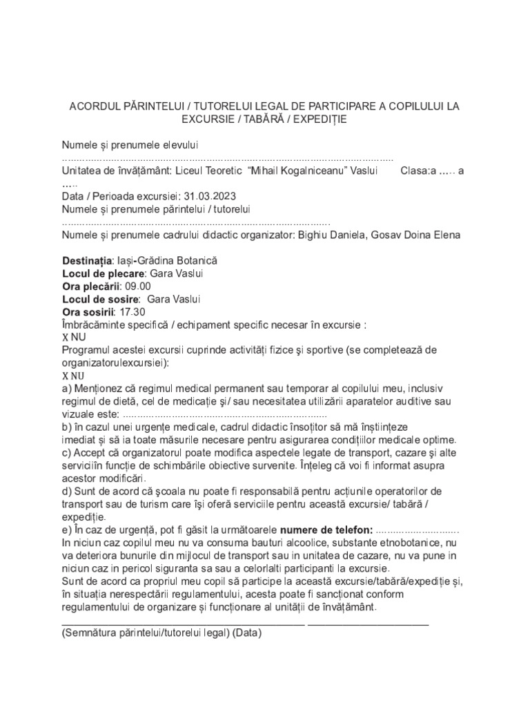 Acordul Parintelui Sibiu Docx 1 | PDF