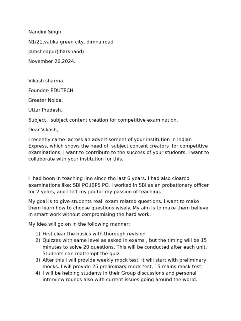 Proposal for Competitive Exam Content Creation | PDF