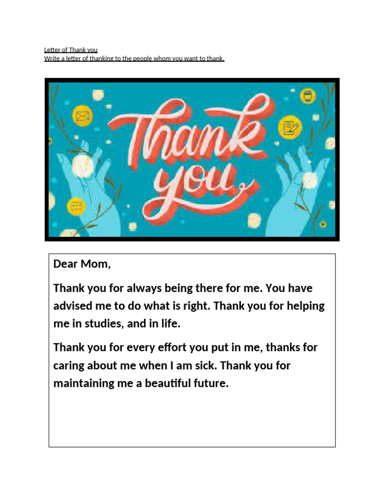 Letter of Thank You | PDF