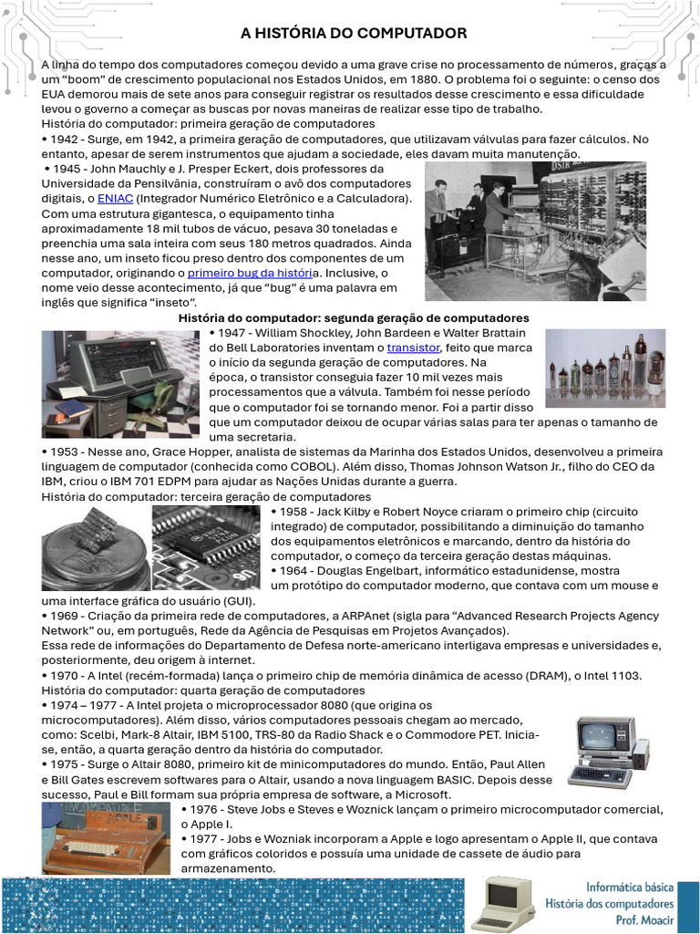 Evolução dos Computadores: Da História à Atualidade | PDF | PCs ...