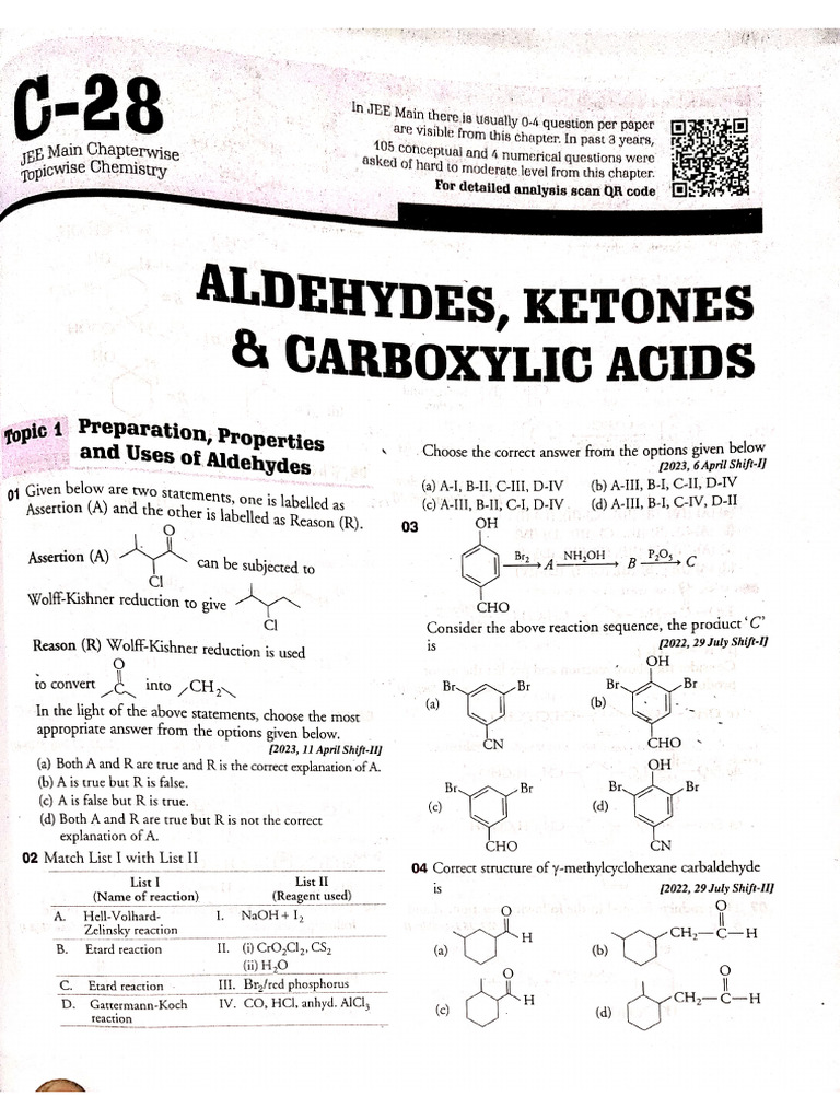 Aldehydes, Ketones and Carboxylic Acid | PDF
