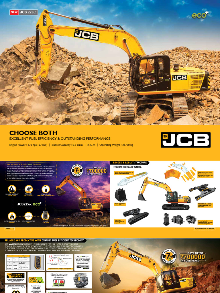 JCB 225LC Excavator Specifications | PDF | Vehicles