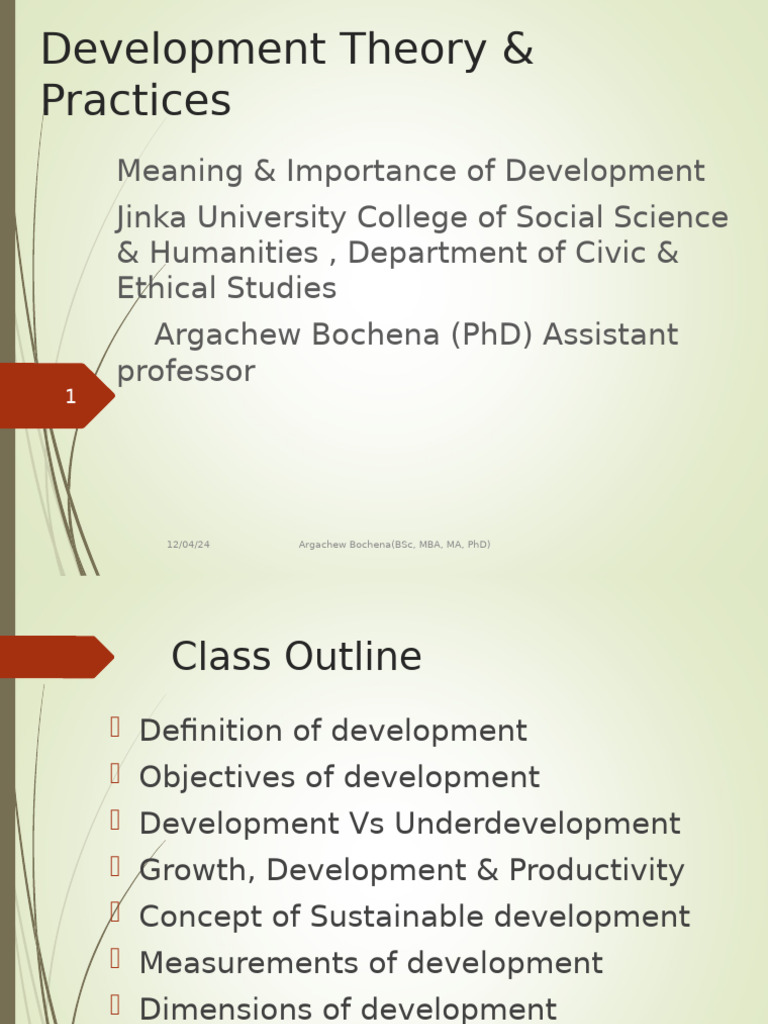 Development Theory and Practices Overview | PDF | Economic Growth ...