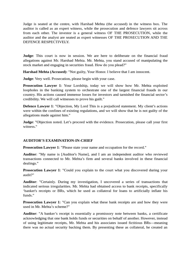 Harshad Mehta Scam - Script | PDF | Stocks | Stock Market