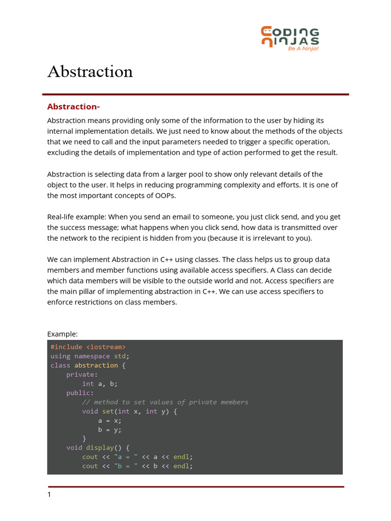 GP_OOPS_C++_Abstraction | PDF GP_OOPS_C++_Abstraction | PDF